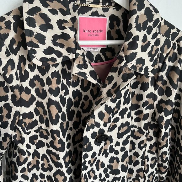 kate spade | Jackets & Coats | Kate Spade Animal Print Trench Coat ...